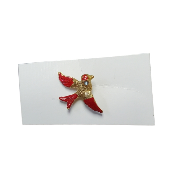 Jewelry | Little Red Bird Pin | Poshmark
